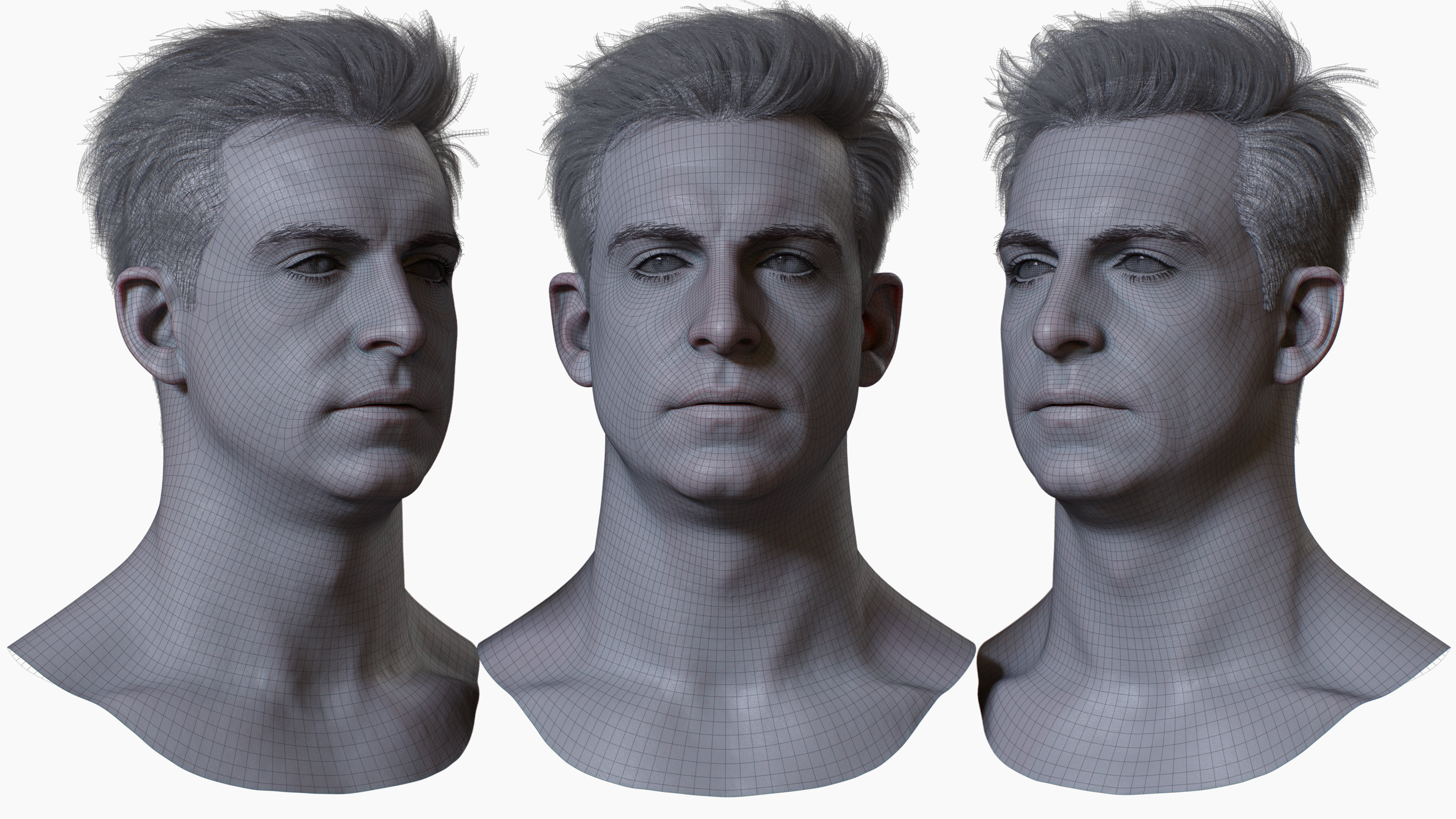 HD Male With Polygon Hair 02